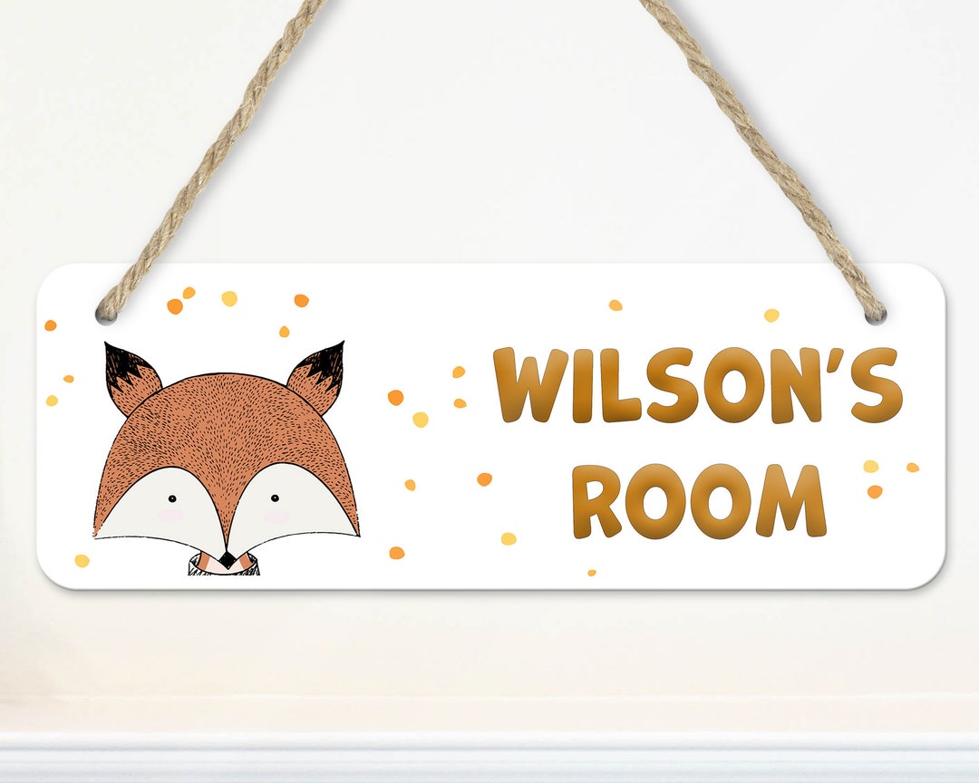 Fox Door Sign | Personalised Door Sign | Kids Door Sign | Woodland ...
