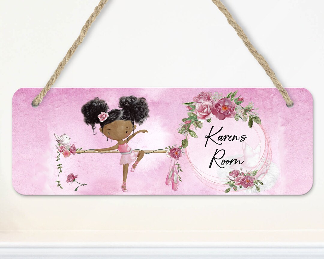 Personalised Ballerina Door Sign – Girls Bedroom Name Plaque – Ballet ...