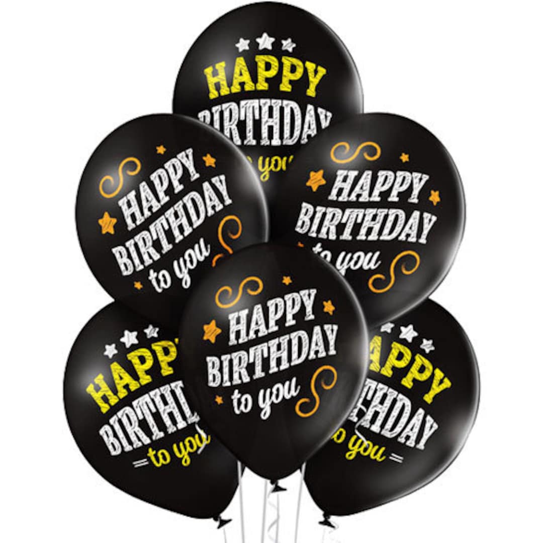 Black Balloons | Happy Birthday Balloons | Party Balloons | Latex ...