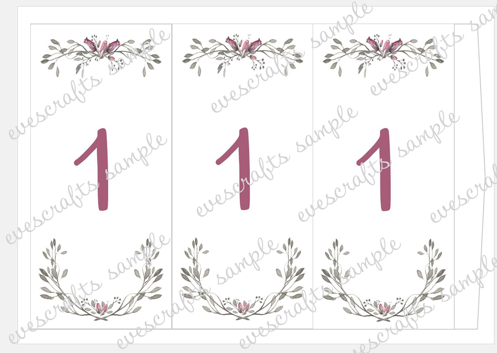 Wedding Table Numbers Tri Fold Numbers Wedding Table Decor - Etsy UK