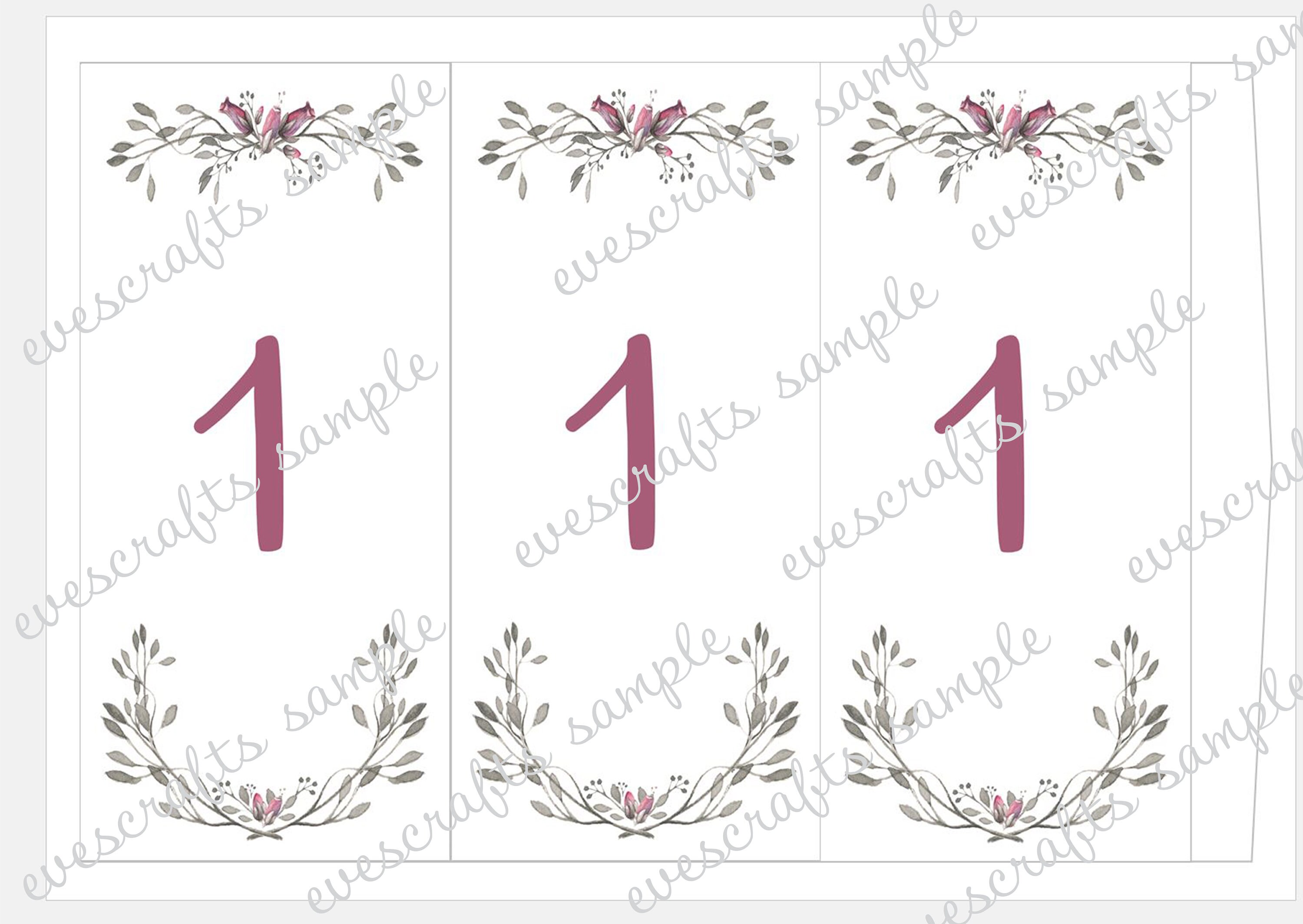 Wedding Table Numbers Tri Fold Numbers Wedding Table Decor - Etsy UK