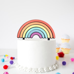 Rainbow Birthday Cake Topper, Acrylic Cake Topper, Birthday Topper ...