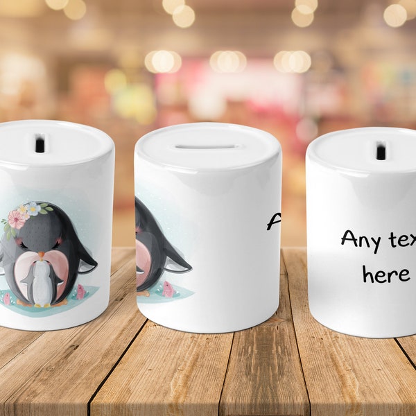 Personalised Penguin Money Box - Etsy UK