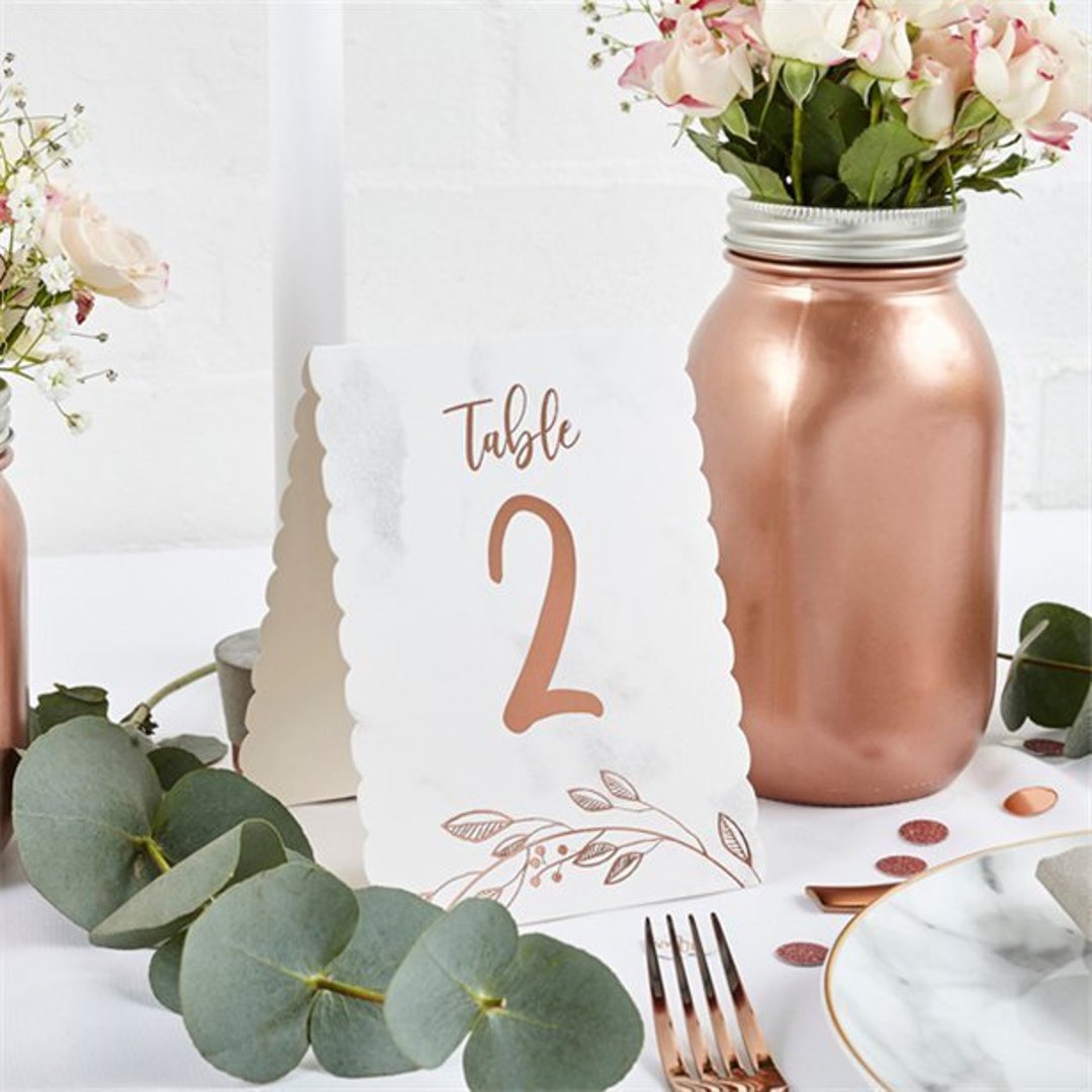 Rose Gold Table Numbers Rose Gold Table Numbers 12pk Rustic - Etsy