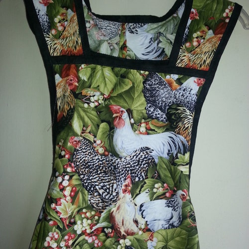 Apron With Chicken Theme Vintage Style | Etsy