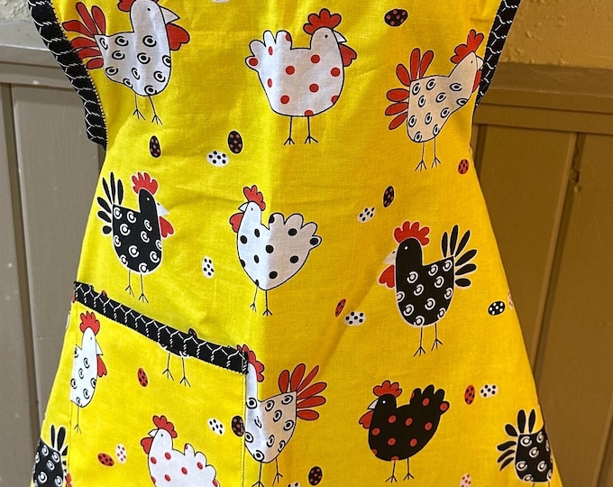 Apron With Chicken Theme Vintage Style - Etsy