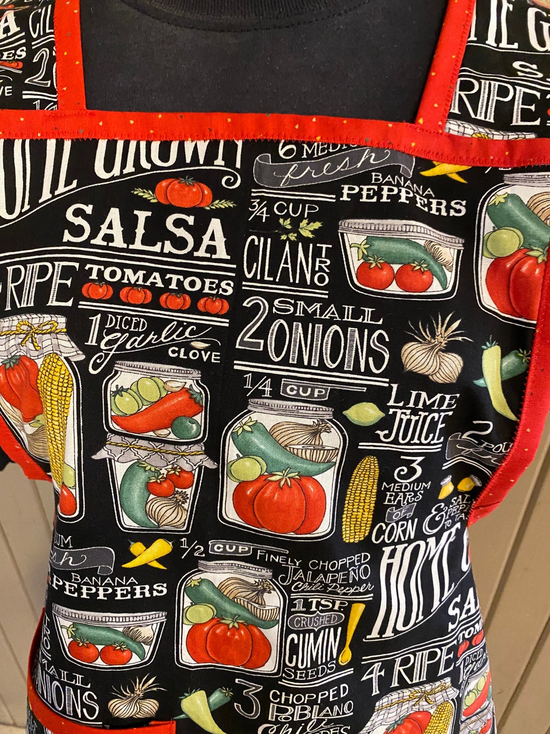 Salsa Theme Apron, Food Theme, Vegetable Theme, Kitchen Theme, Hostess ...