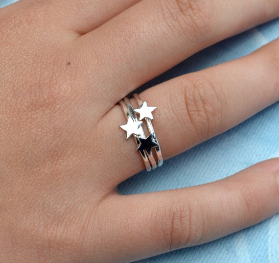 Silver Star Rings / Silver Star Jewelry / Christmas Gifts For | Etsy