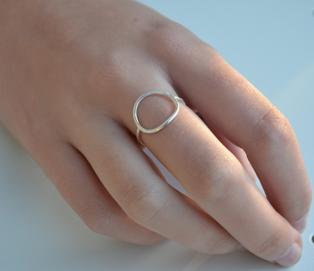 Silver Full Circle Ring / Open Circle Ring / Circle of Life - Etsy