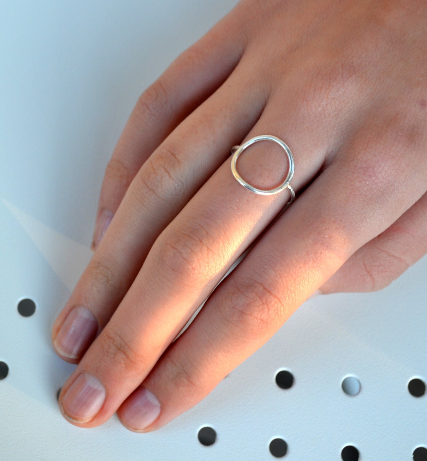 Silver Full Circle Ring / Open Circle Ring / Circle of Life - Etsy