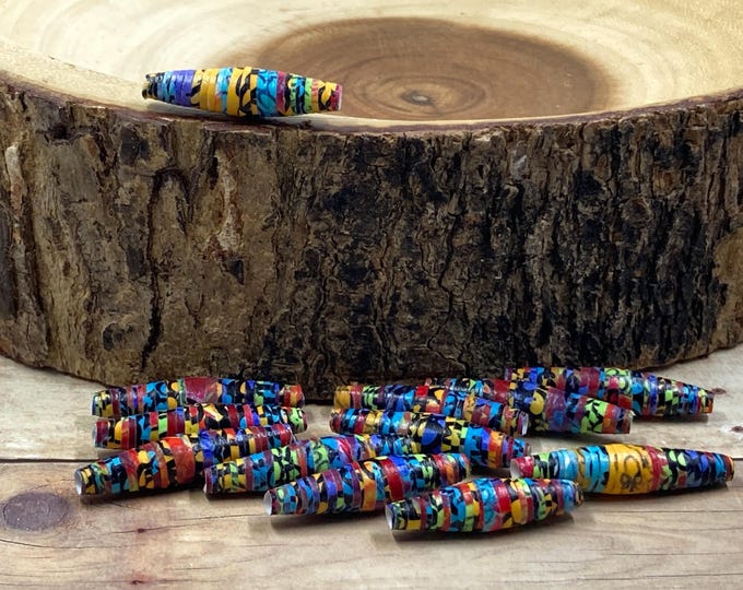 Paper Beads (12) Painty Paper Bicone Bead Sizes Range Between 1.25”-1.5 ...