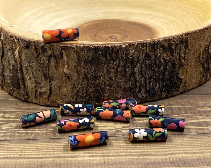 Scrapbook Paper Beads: 1” Tube Beads for Jewelry Making (set of 10) - Etsy