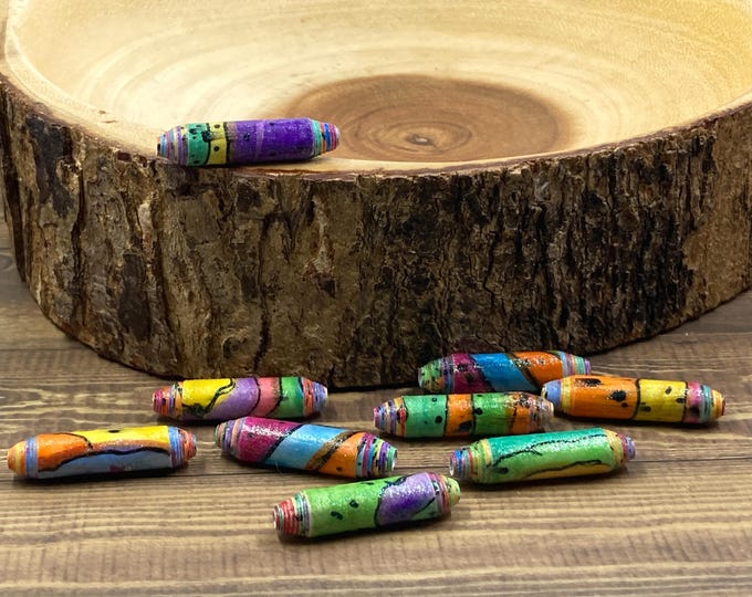 Paper Beads Marker With Doodles on White Paper 1.5" (set of 9) - Etsy
