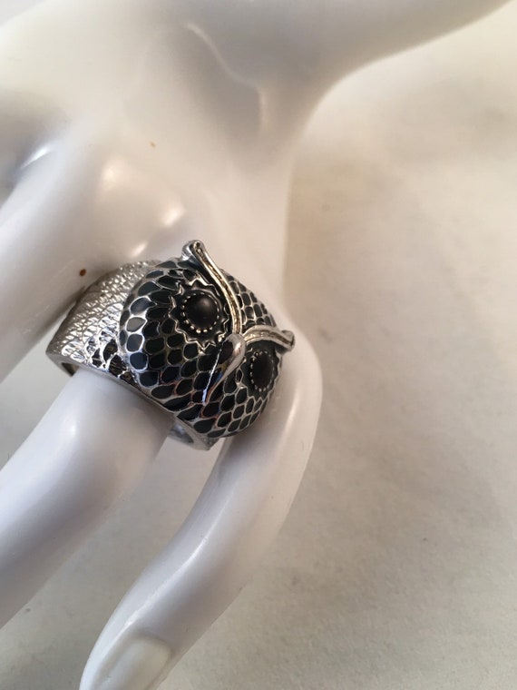 Vintage owl ring silver - Gem