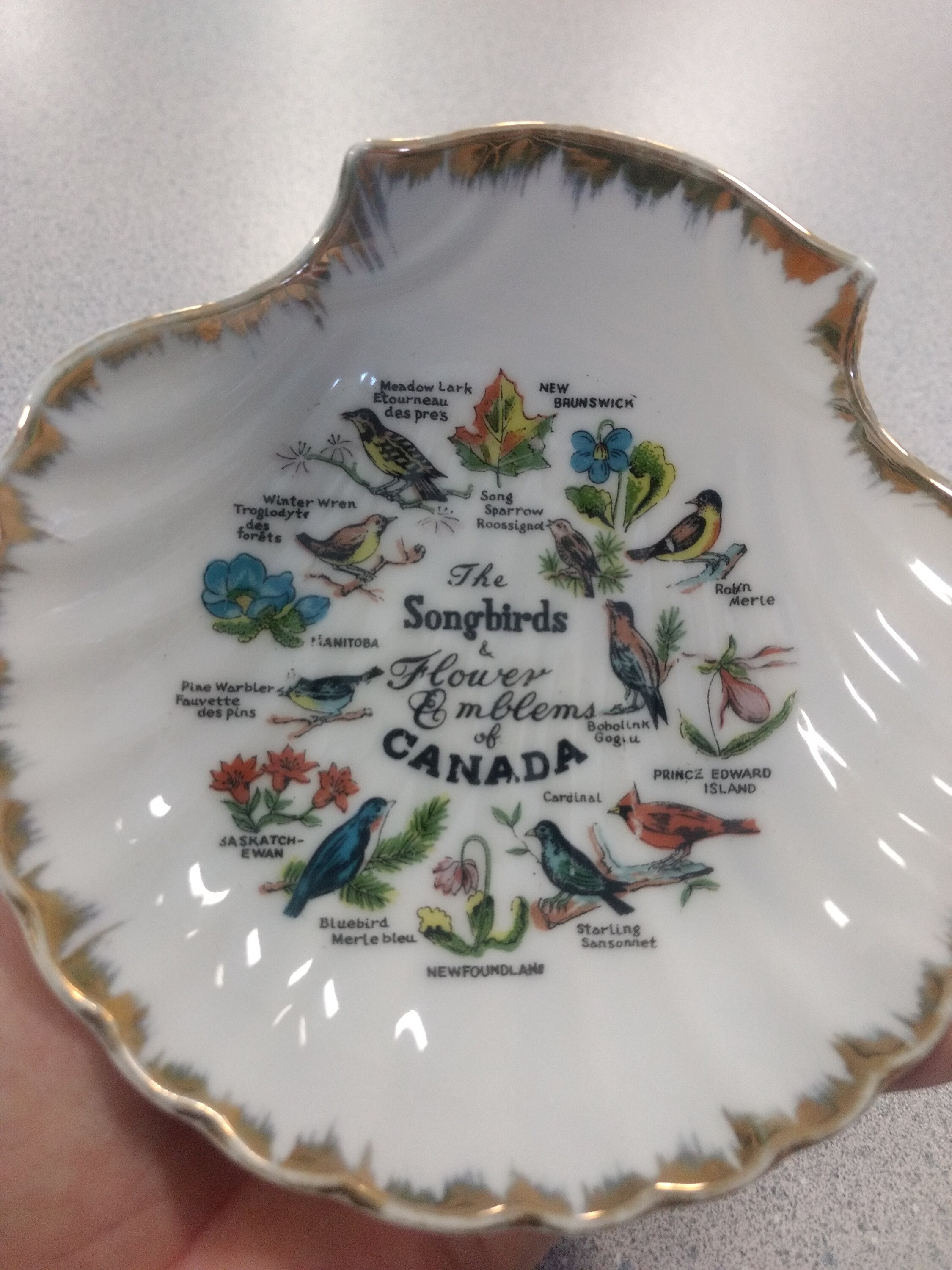 Songbird & Flower Emblems of Canada Dish - Etsy