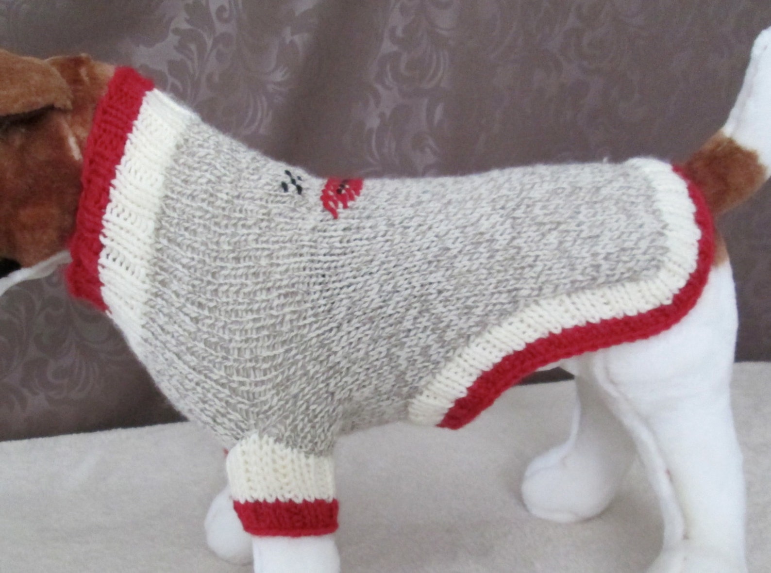 Custom Knit Dog Sock Monkey Sweater, Dog Sock Monkey Costume - SMALL ...