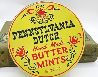 Dutch Picnic Tin - VINTAGE - Red - Pennsylvania Dutch - House - Oval ...