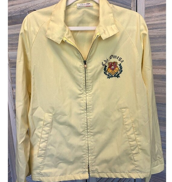 Vintage Pale Yellow 80s Chi Omega Fraternity Sorority… - Gem
