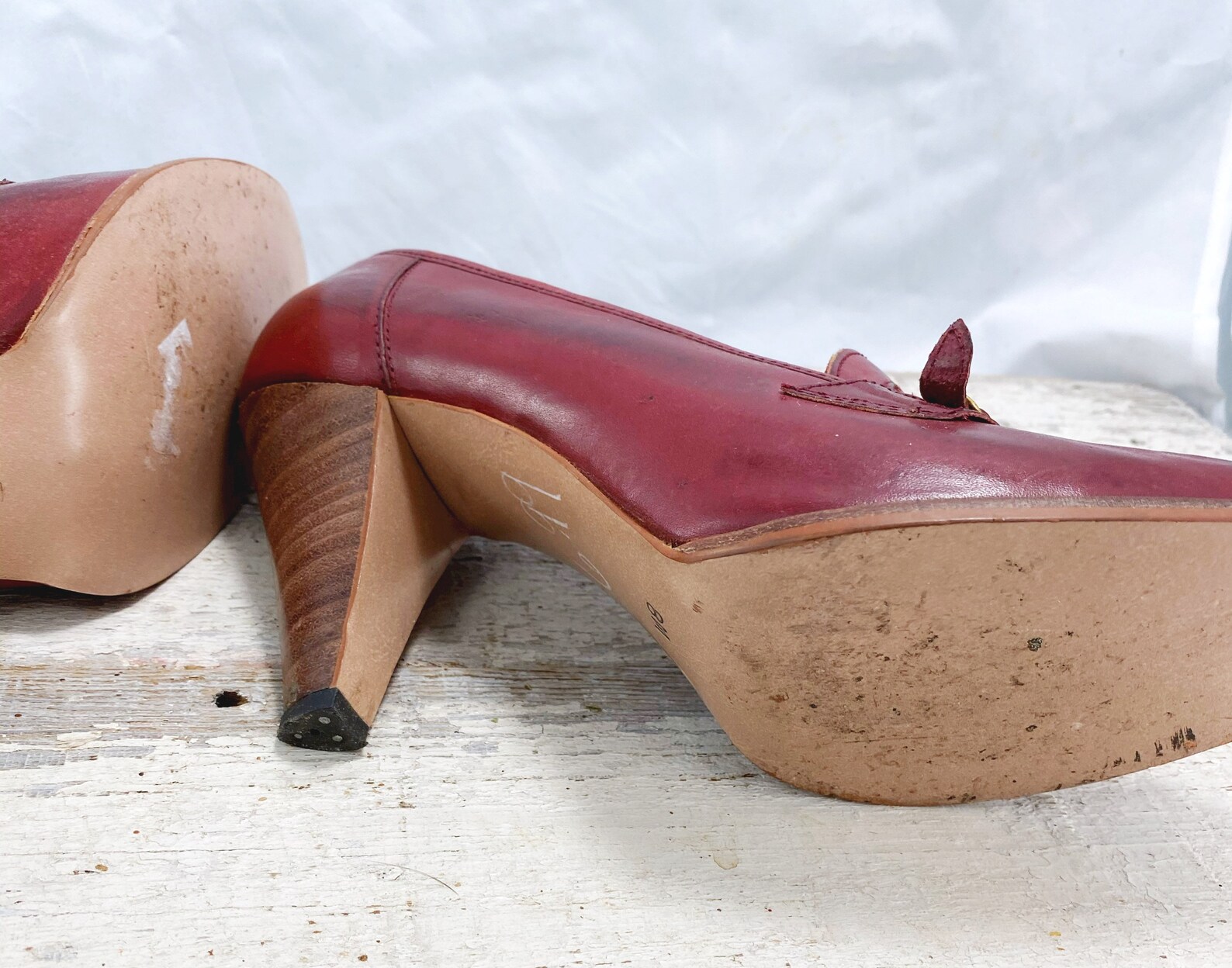 Gorgeous Vintage Italian Red Leather Heels 7.5 - Etsy