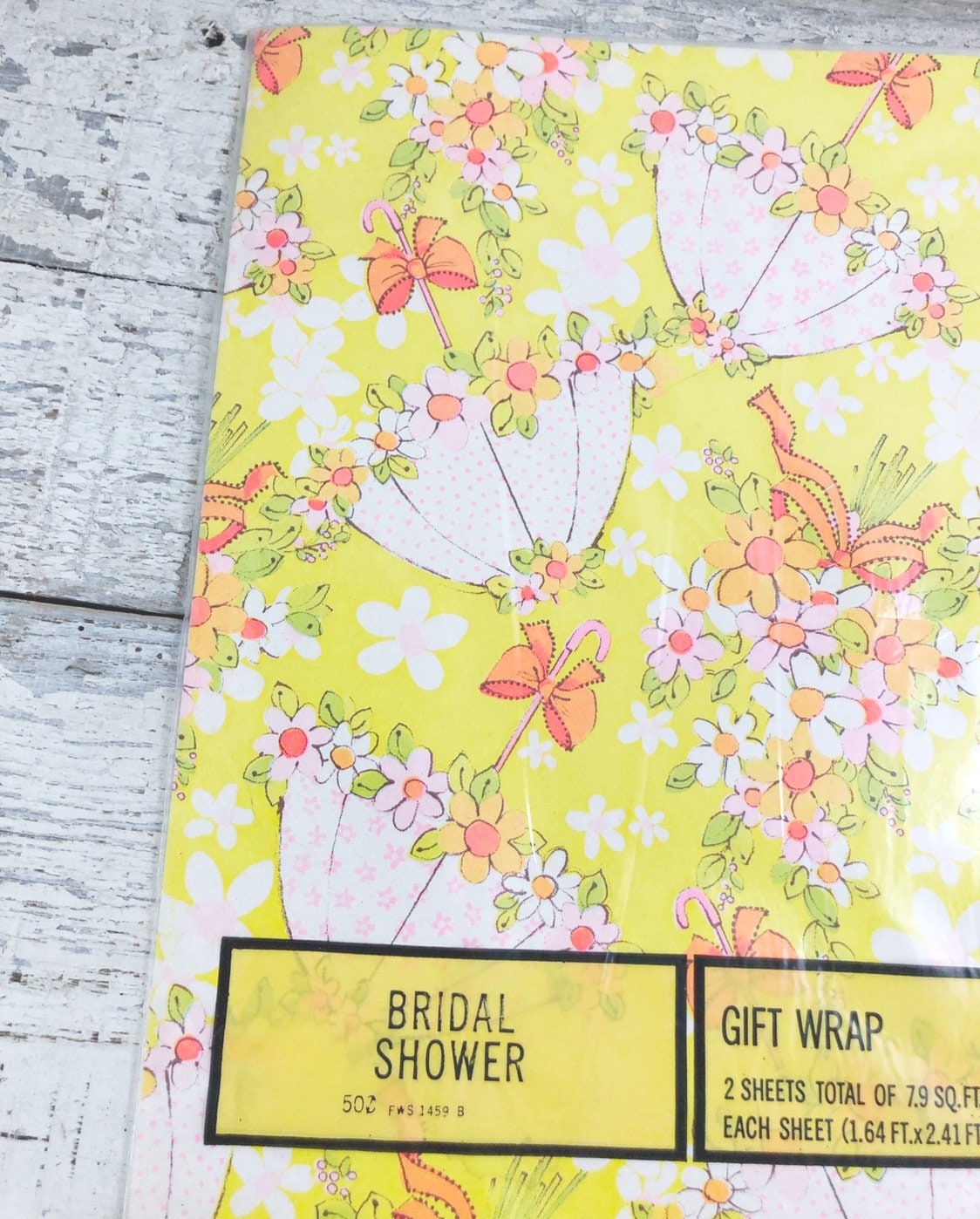 Vintage NOS Bridal Shower Wrapping Paper | Etsy