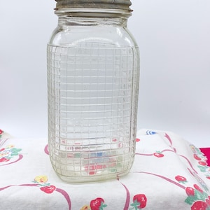 Vintage Cross Hatch Hoosier Canister Jar Zinc Lid | Etsy