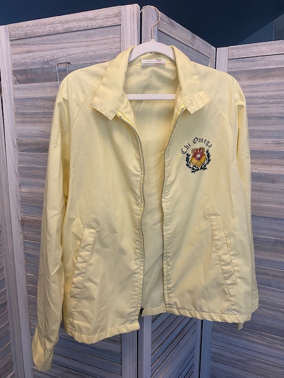 Vintage Pale Yellow 80s Chi Omega Fraternity Sorority… - Gem
