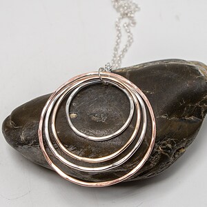 Long Statement Necklace Mixed Metal Pendant Large Pendant - Etsy