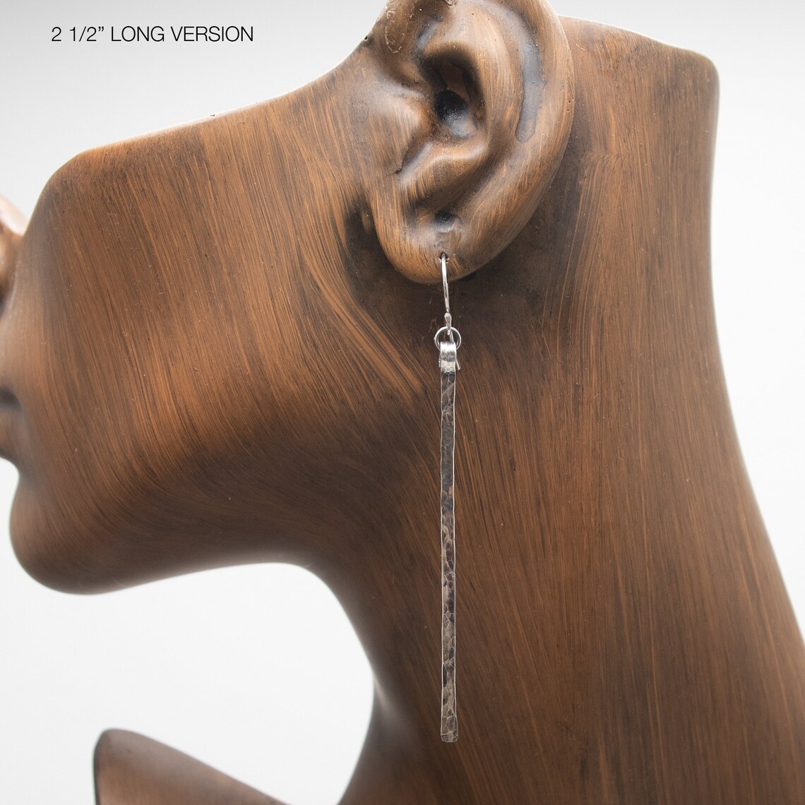 Silver Long Bar Earrings Bar Earrings Hammered Bar Earrings - Etsy
