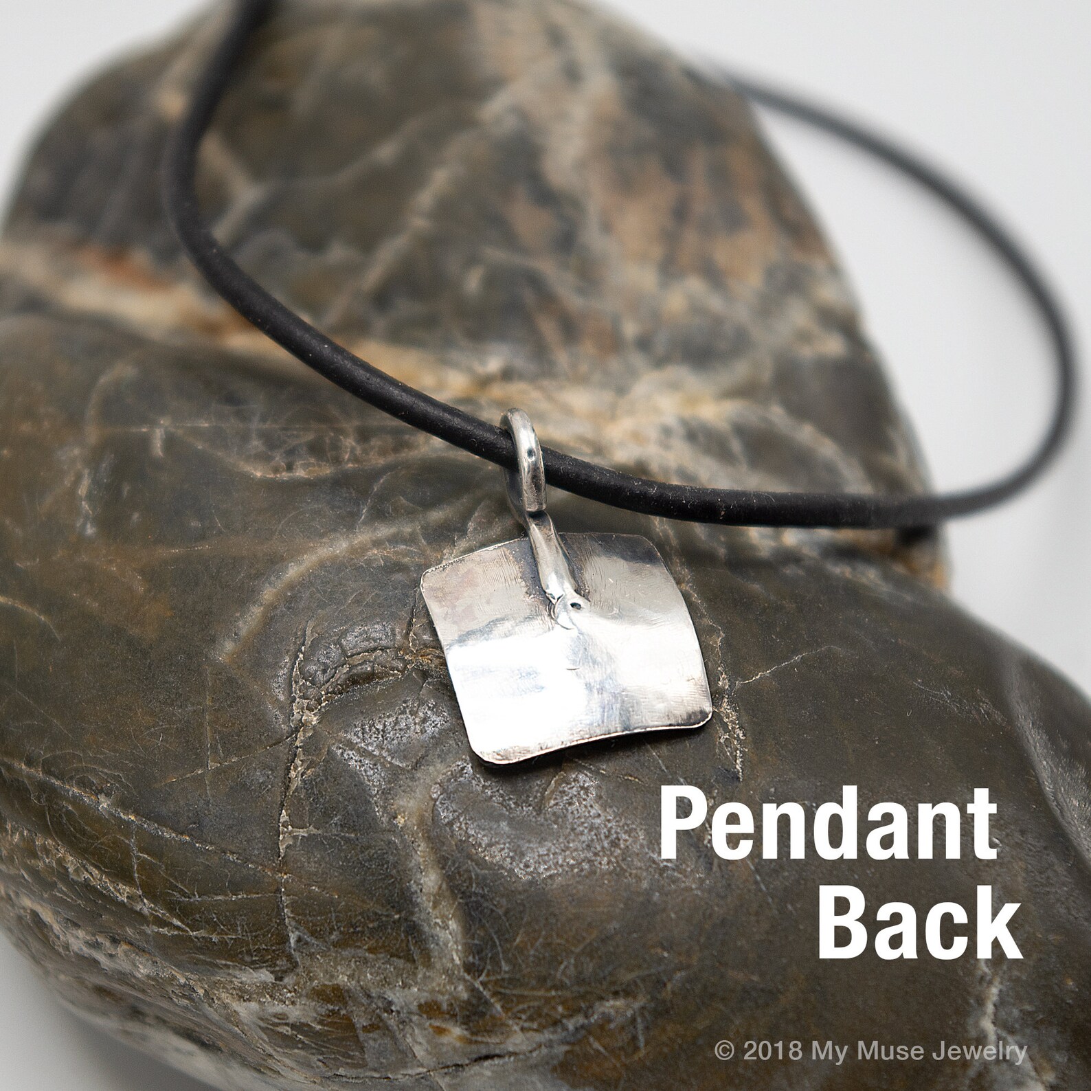 Sterling Silver Geometric Pendant Silver Square Necklace - Etsy