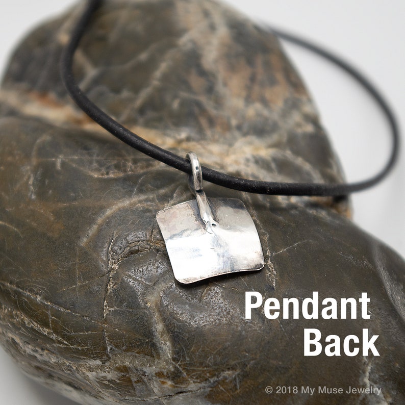 Sterling Silver Geometric Pendant Silver Square Necklace - Etsy