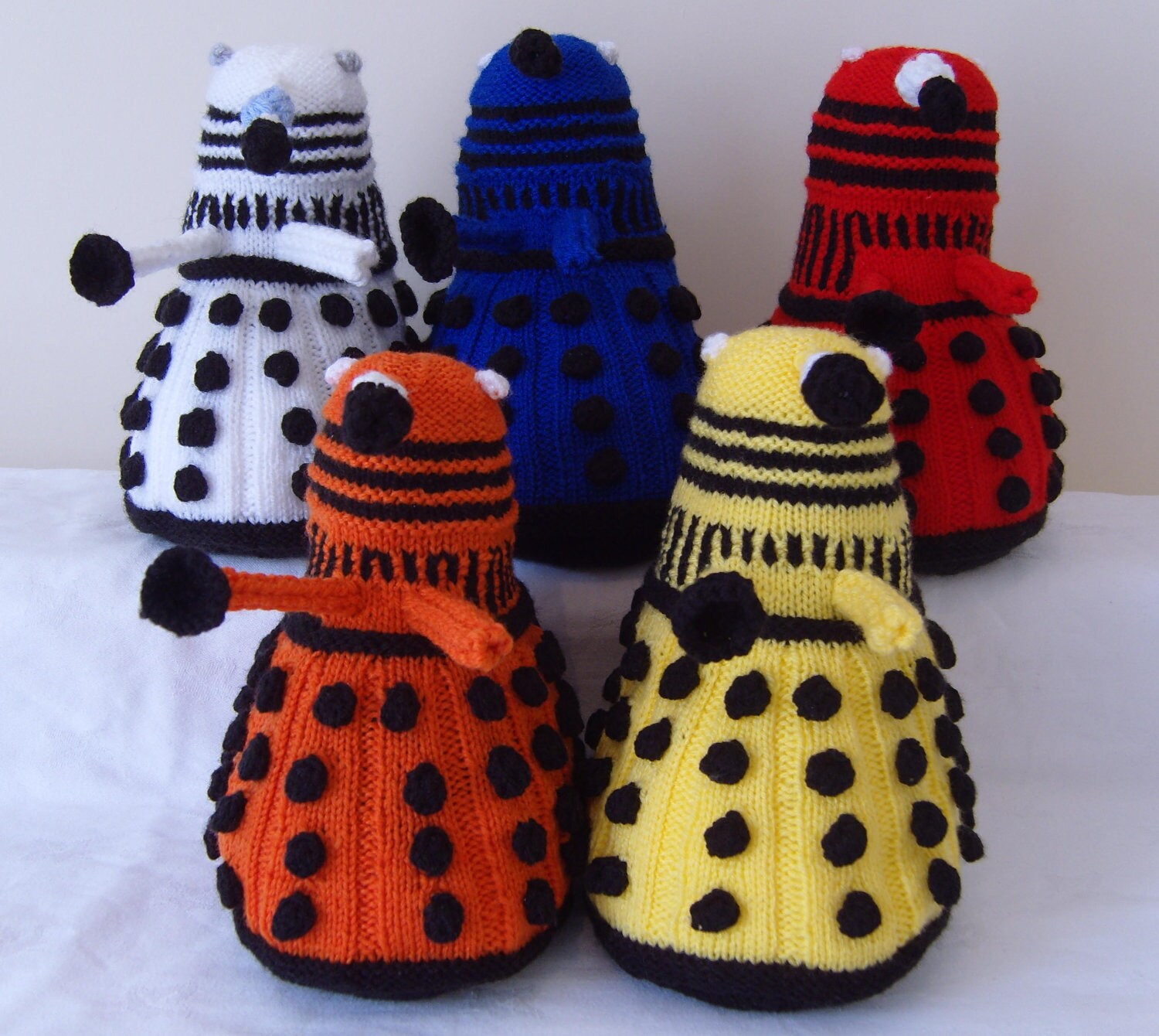 Hand Knitted Dalek in a Variety of Colourways. You Choose the Colour ...