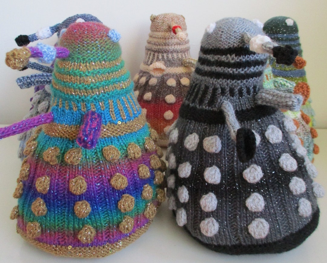 Hand Knitted Dalek in a Selection of Variegated Colours Ready for ...