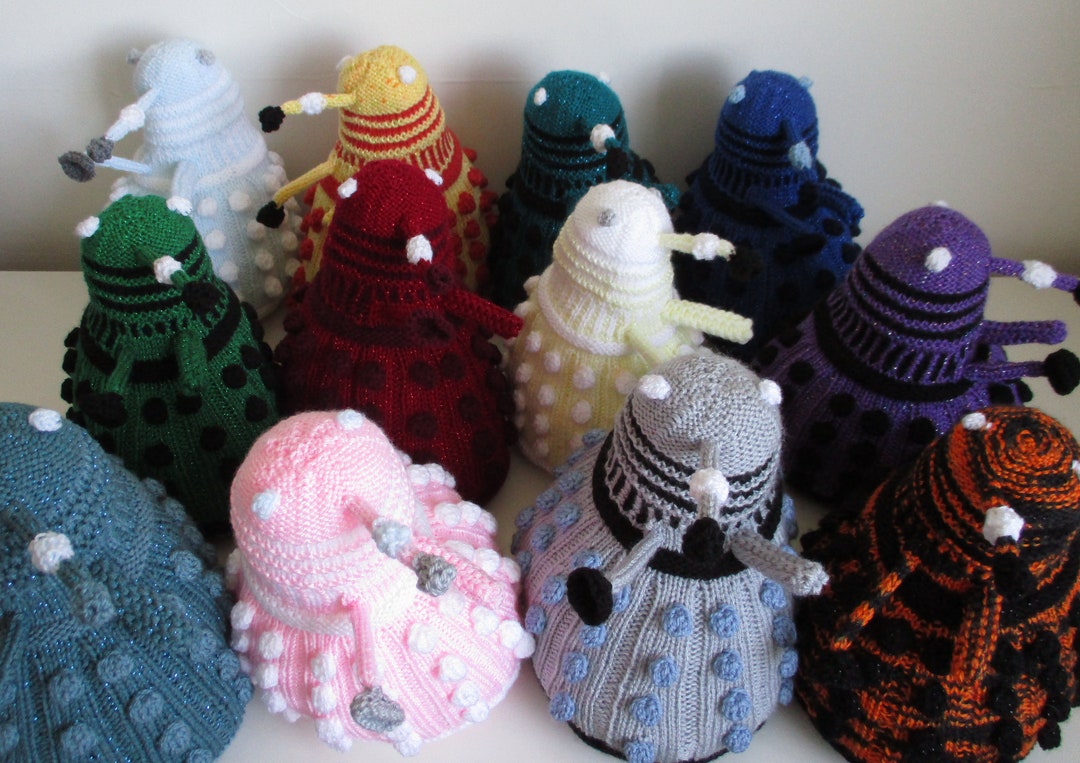 Hand Knitted Dalek in a Variety of Colourways. You Choose the Colour ...