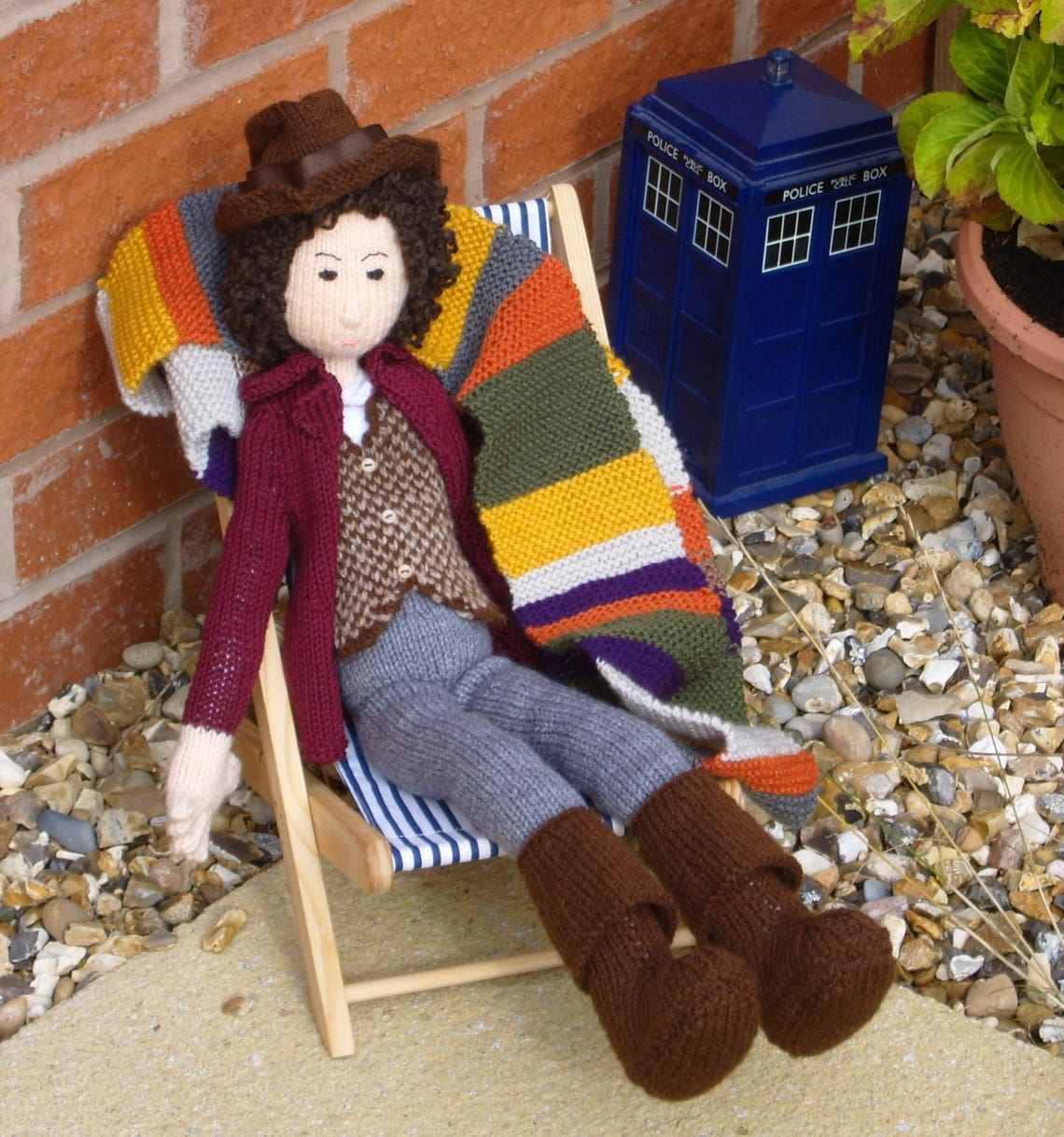 Knitting Pattern: Timelord Doll With Floppy Hat & Long Scarf (PDF ...