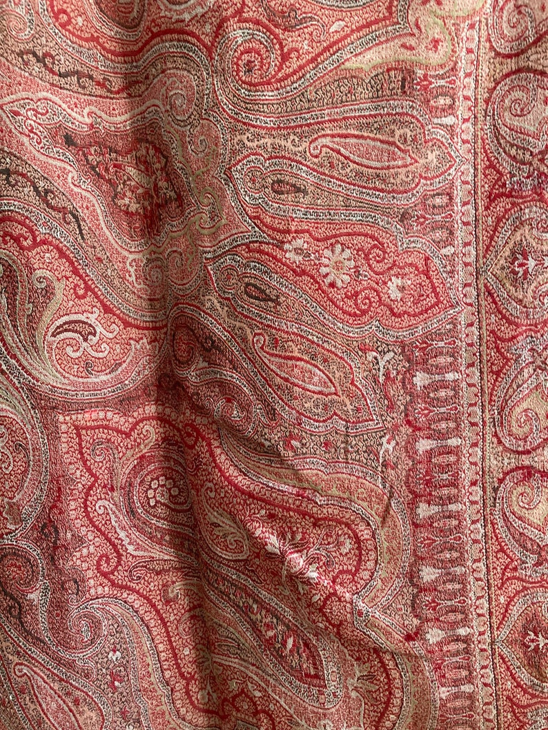 Antique Paisley Shawl Damaged Indian Fabric for Restoration Rescue ...