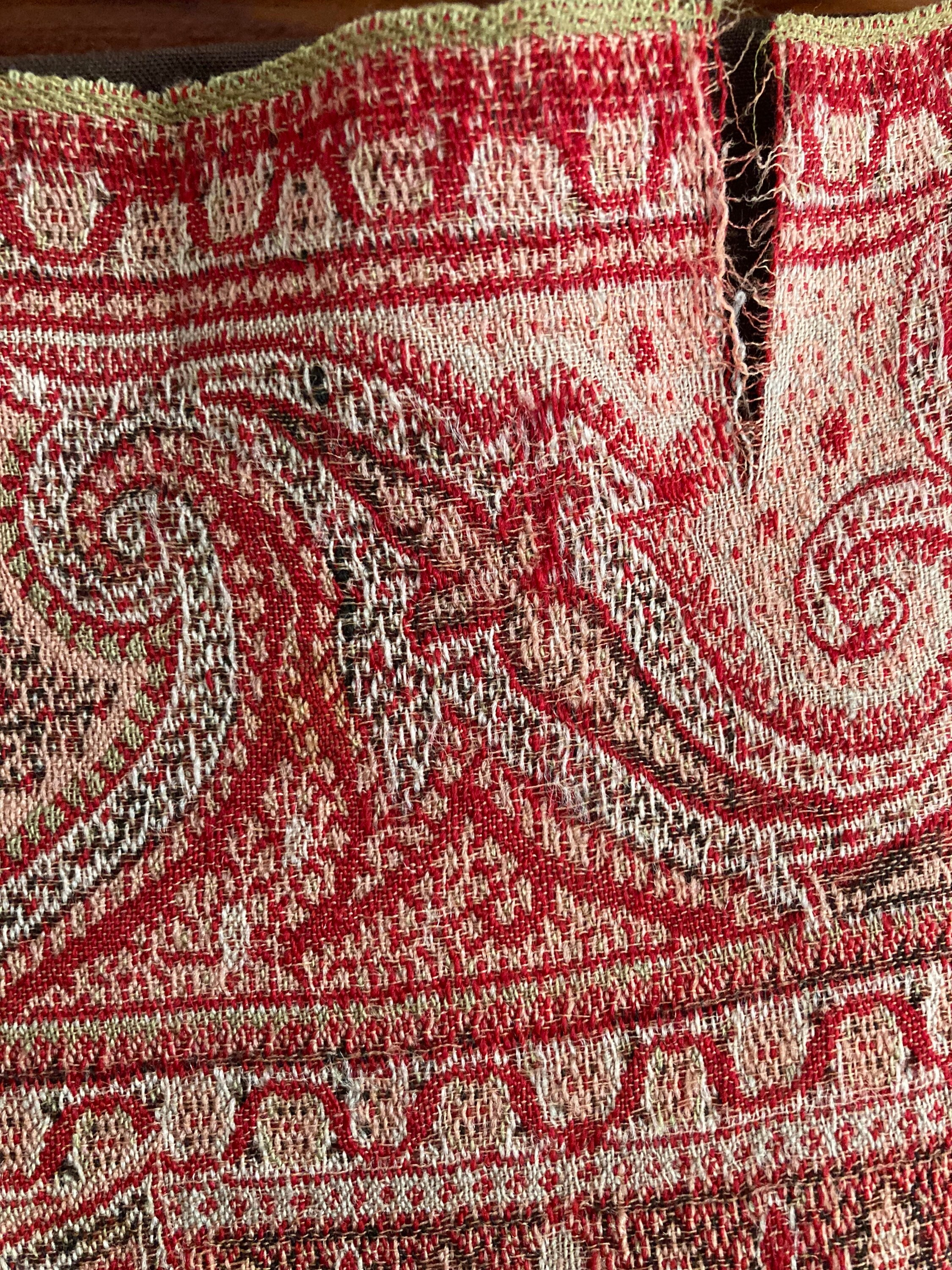 Antique Paisley Shawl Damaged Indian Fabric for Restoration Rescue ...