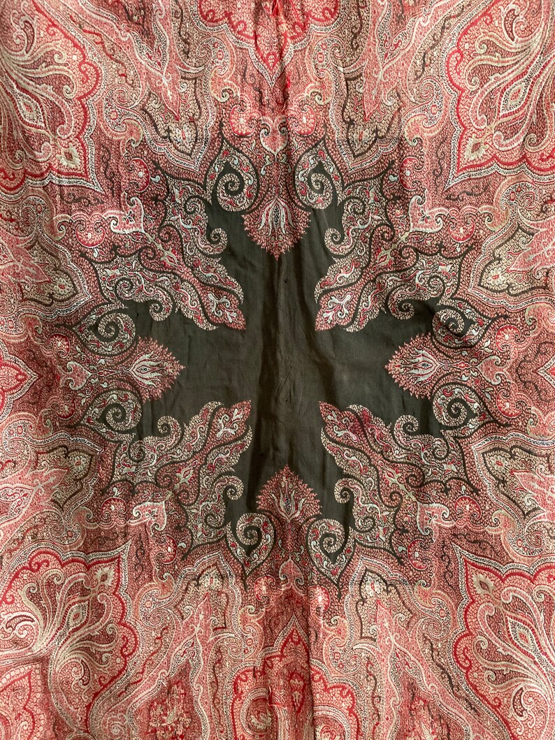 Antique Paisley Shawl Damaged Indian Fabric for Restoration Rescue ...