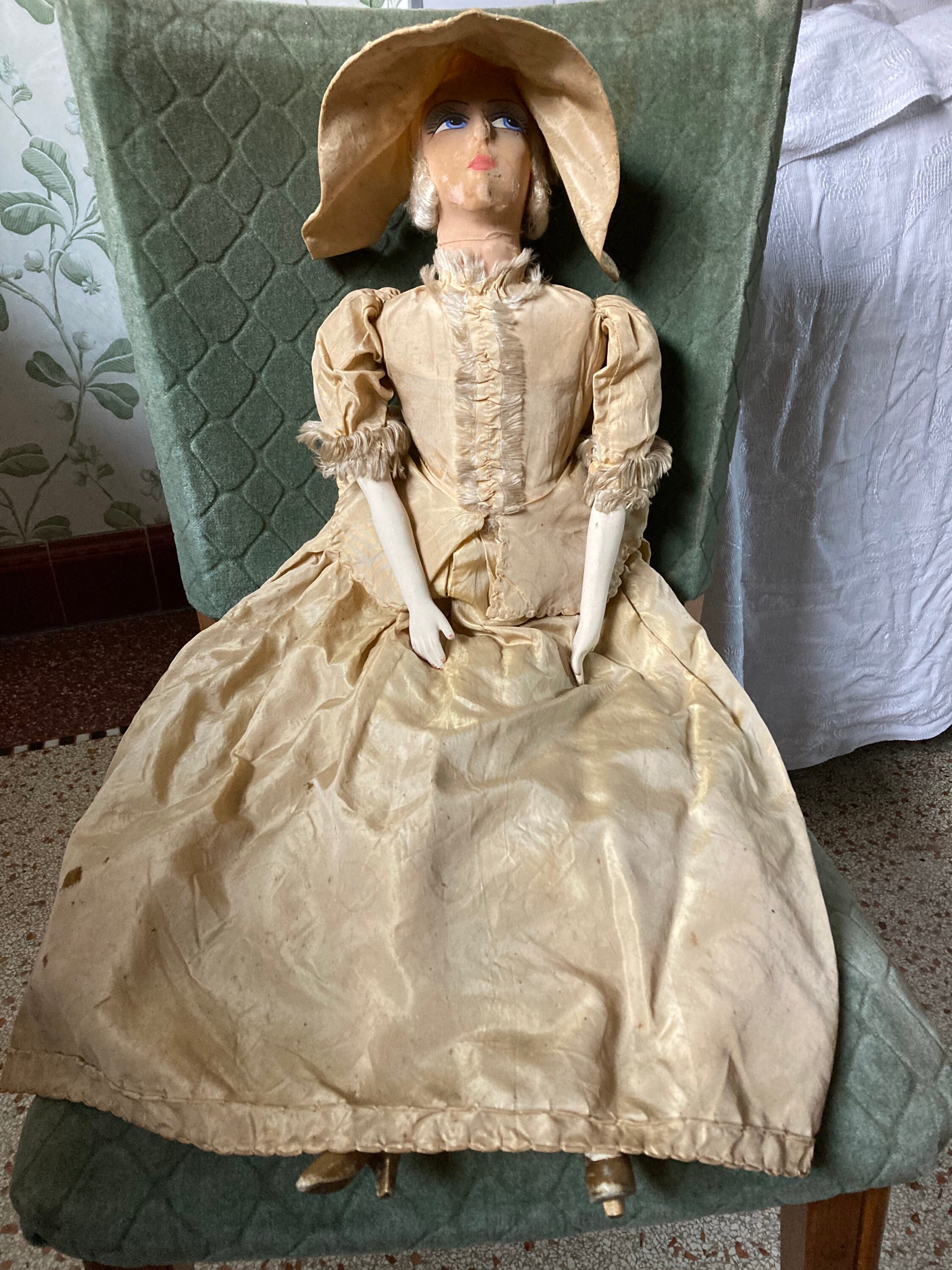 Antique French Sofa Doll Boudoir Item Shabby Chic Faded Grandeur ...