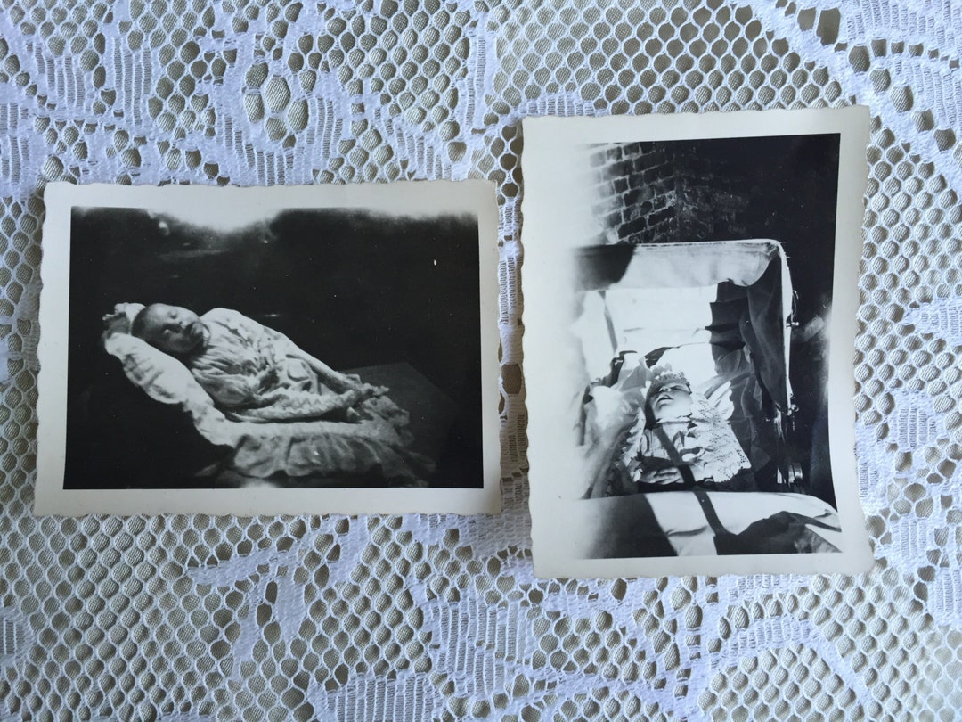 Pair Antique or Vintage Post Mortem Pictures Death Goth Spooky ...
