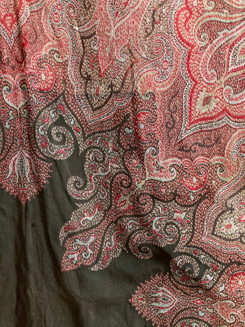 Antique Paisley Shawl Damaged Indian Fabric for Restoration Rescue ...