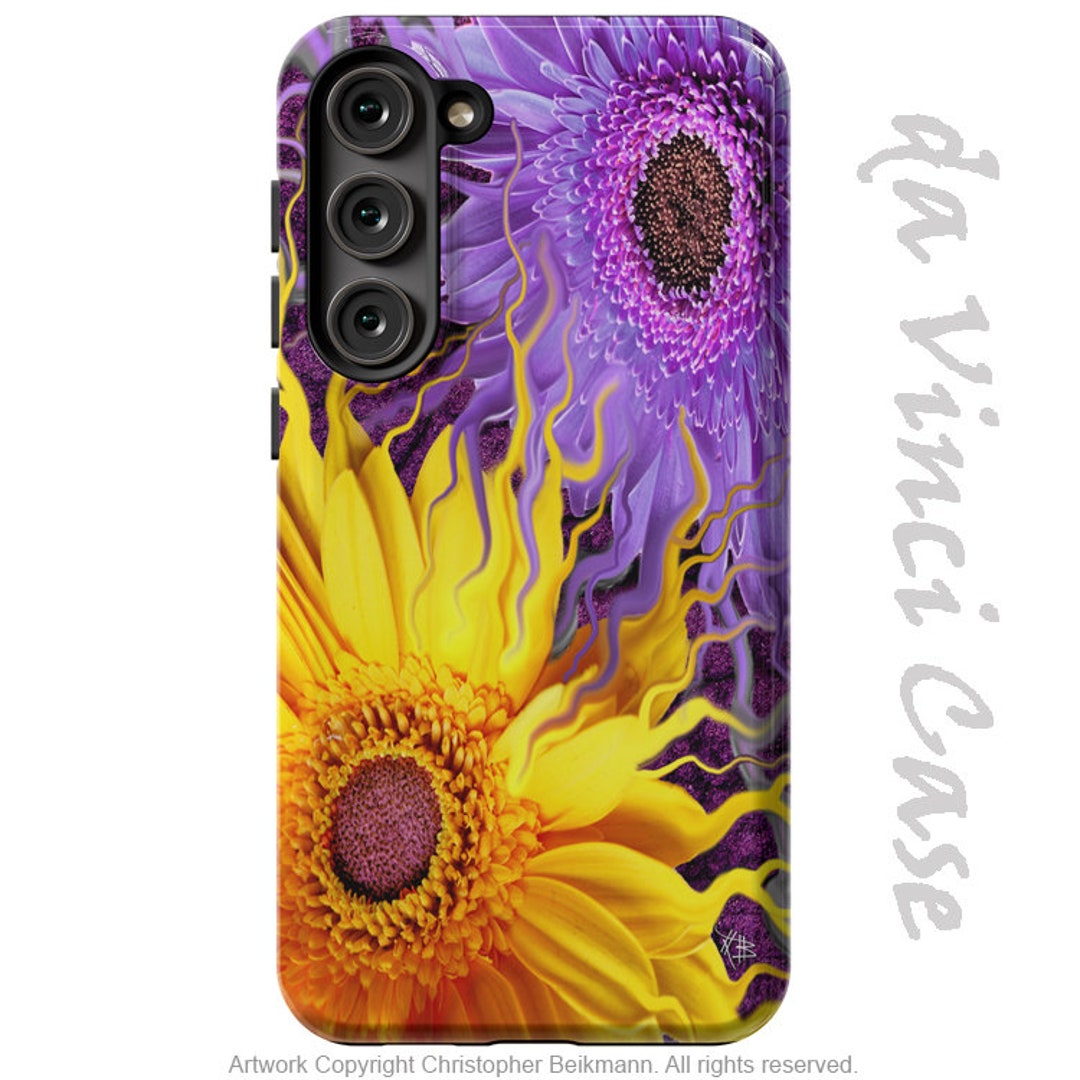 Purple and Yellow Floral Case for Samsung Galaxy S23 / S23 Plus / S23 ...