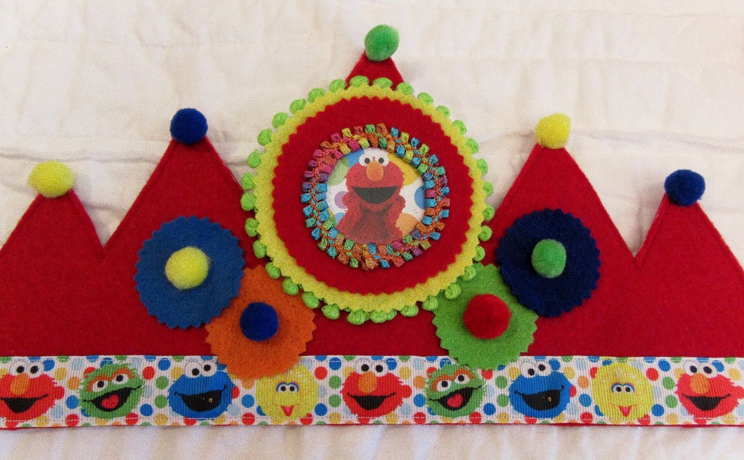 Red Monster Tie Back Felt Crown, Birthday Crown, Girls or Boys Crown ...