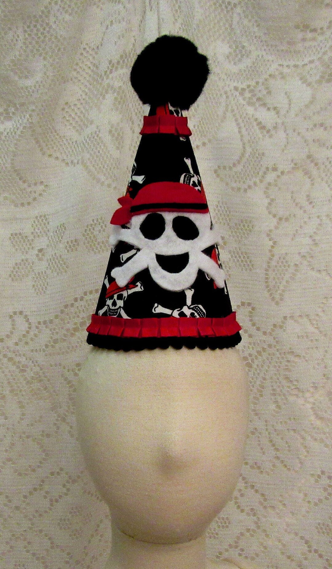 All Fabric Skull & Crossbones Pirate Birthday Party Hat - Etsy