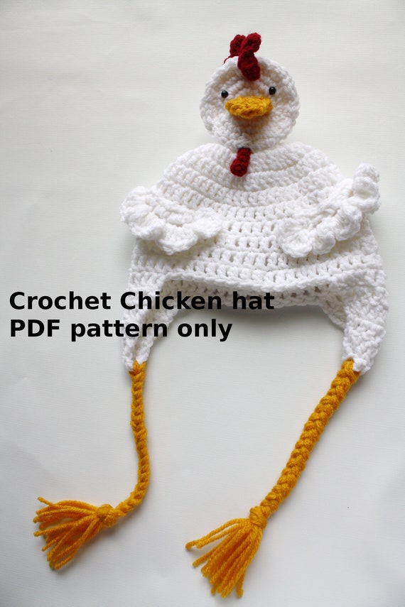 Instant Download Crochet Chicken Hat PDF PATTERN ONLY | Etsy