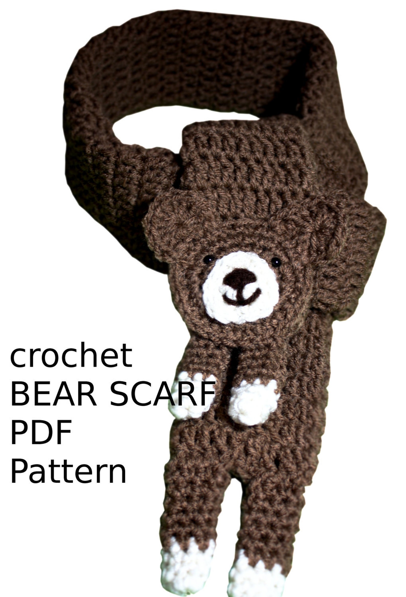 Instant Download BEAR Scarf Crochet PDF Pattern - Etsy