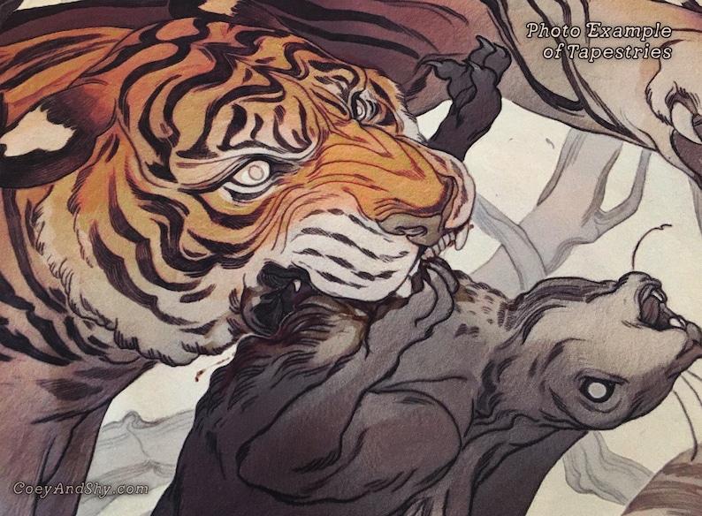 Shy: Tiger Tiger prints Tapestries - Etsy