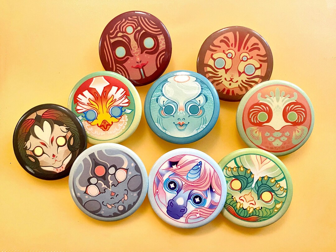 Shy: CLEARANCE Mythical Creatures Buttons - Etsy