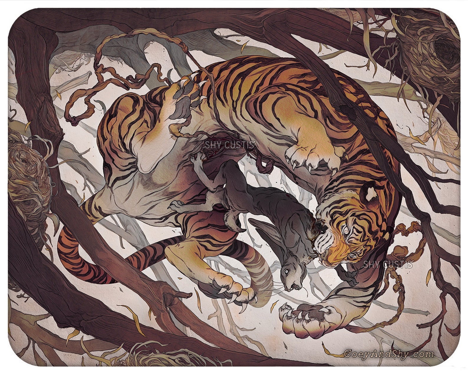 Shy: Tiger Tiger prints Tapestries - Etsy