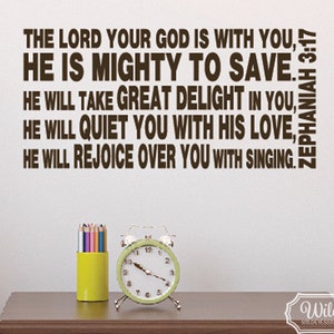 Zephaniah 3:17 He Will Rejoice Over You With Loud Singing Wall Decor ...