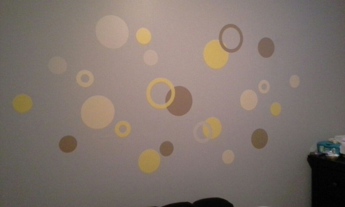 3 Colors Poka Dots Wall Decals Rings and Circles Decal Vinyl | Etsy